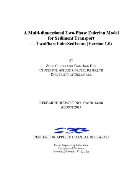 two phase eulerian model for sediment transport pdf turbulence