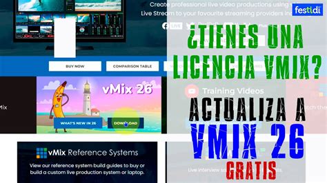 vMix 26 Actualiza la versión de manera gratuita si compraste alguna licencia YouTube
