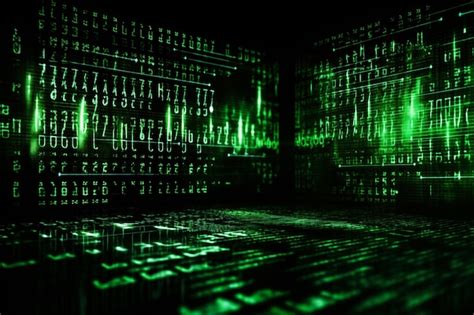 premium photo dynamic digital data stream abstract green computer