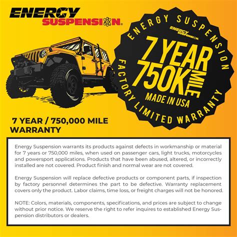 Energy Suspension Jounce Bumper Set 8 9109g