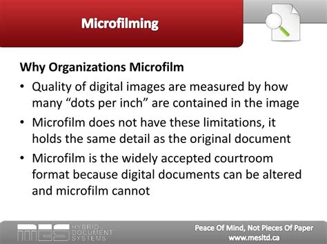 Ppt Microfilming A Compelling Way To Protect Valuable Documents