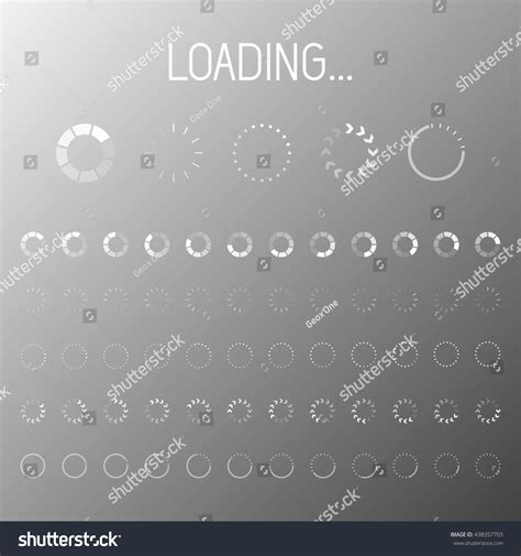 Set Contour Progress Bars Percentages Loader Stock Vector Royalty Free
