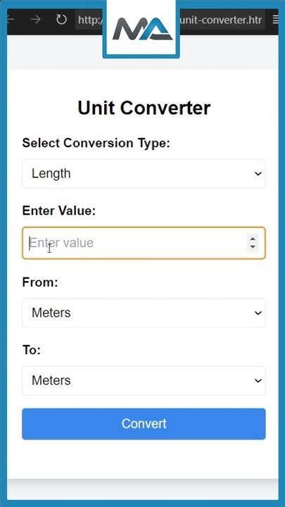 🔄 Build A Unit Converter In 60 Seconds ⏱️ Html Css Javascript