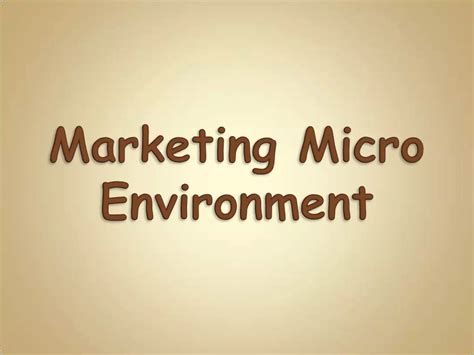 Marketing Micro Environment Pptx