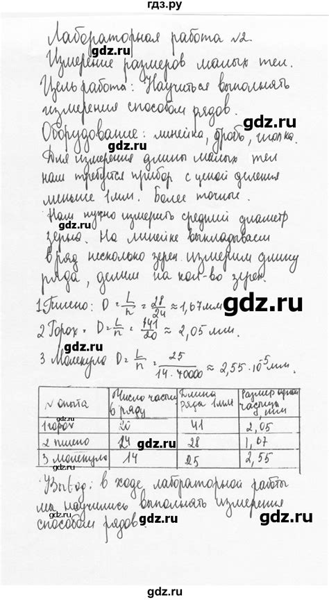 ГДЗ лабораторная работа 2 физика 7 класс Перышкин, Иванов