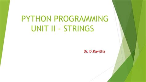 Python Programming Unit Ii Stringspptx