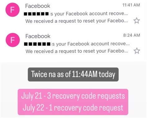Fb Account Recovery Code Requests Has Anyone Of You Received Emails Like These Lately R