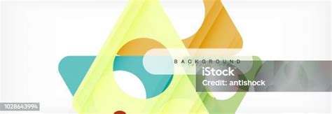 기하학적 배경 원형 및 삼각형 모양 배너입니다 브로슈어 또는 전단지 프레 젠 테이 션 및 웹 디자인 레이아웃에 대 한 그림 0명에 대한 스톡 벡터 아트 및 기타 이미지
