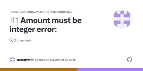 Amount Must Be Integer Error · Issue 1 · Razorpayrazorpay Android Sample App · Github