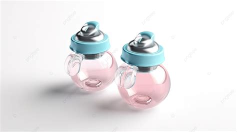 빈 분홍색 및 파란색 아기 우유병과 젖꼭지가 있는 흰색 배경의 3d 렌더링 아기 우유 우유 병 젖꼭지 배경 일러스트 및 사진 무료 다운로드 Pngtree