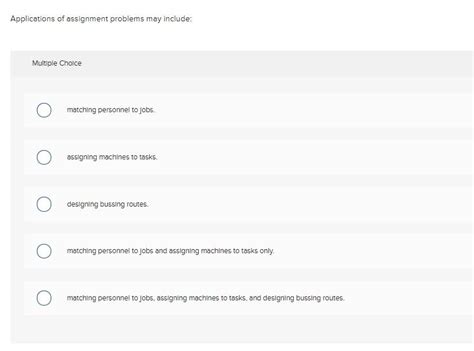 solved applications of assignment problems may include
