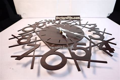 Laser Cut Abstract Design Mdf Wall Clock Vector File For Laser Cutting Free Download Vectors File