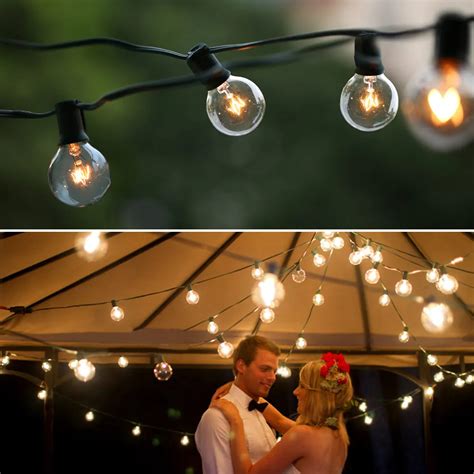 25ft G40 Globe String Lights With Clear Bulbs Shelly Lighting