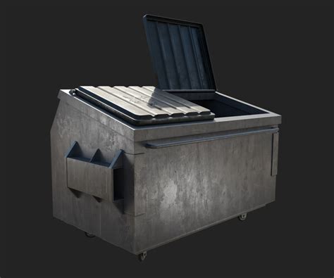 Artstation Garbage Trash Container Game Assets