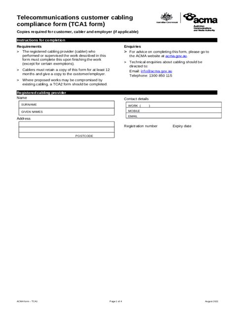 Tca1 Fill Out And Sign Online Doc Template Pdffiller