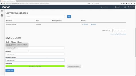How To Create Database And User In Cpanel Youtube