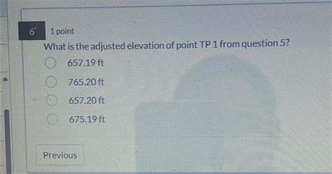 61 ﻿pointwhat Is The Adjusted Elevation Of Point Tp 1
