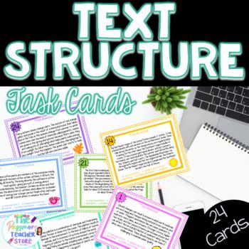 Text Structure Task Cards Activity ELA Centers