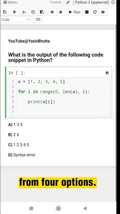 Python Quiz 23 Can You Guess The Output Of This Python Code Range Quiz Python For