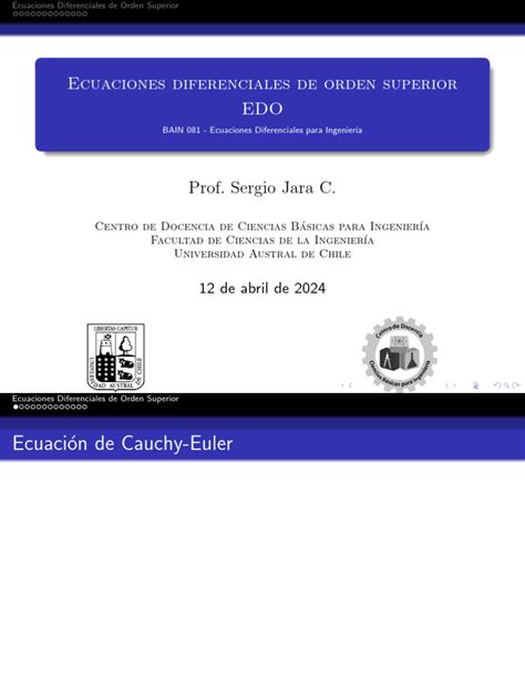 006 Cauchy Euler Pdf Ecuaciones Ecuaciones Diferenciales