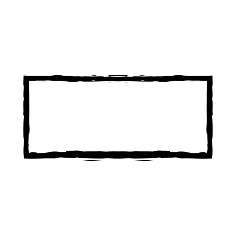 Grunge Rectangular Frame Stamp Ink Empty Black Box Rectangular Border