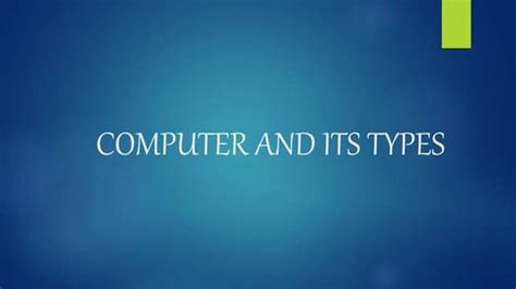 Presentation On Classification Of Computers On The Basis Of Purpose Pptx