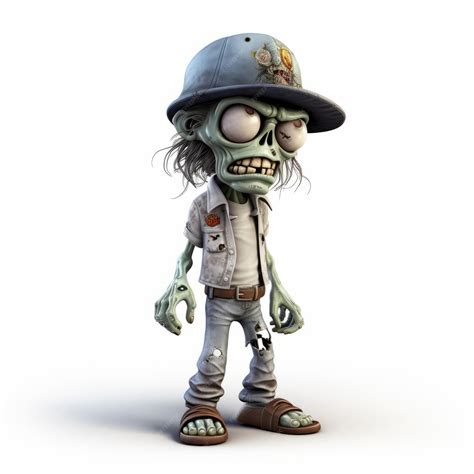 Premium Photo 3d Cartoon Zombie With Hat Vray Style George Lucas Influence