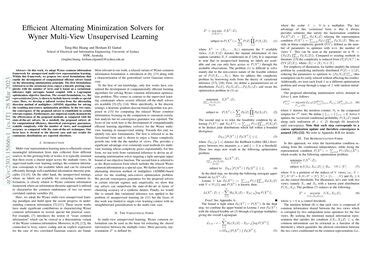 Efficient Alternating Minimization Solvers For Wyner Multi View
