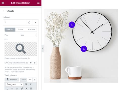 add image hotspot widget in elementor with tooltip master addons