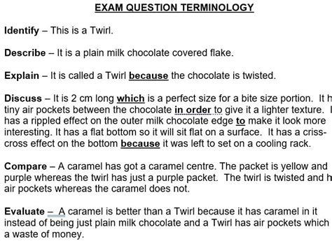 Understanding Exam Question Command Words Teaching Resources
