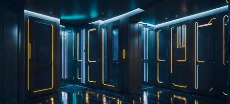 photo of a row of servers in a dimly lit server room premium ai