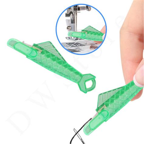 5 Pcs Mini Sewing Machine Needle Threader With Hook Plastic Needle