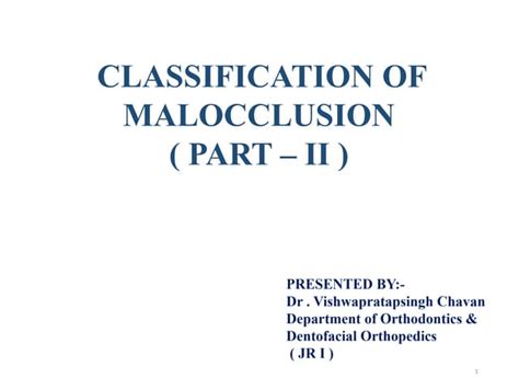Classification Of Malocclusion Ppt