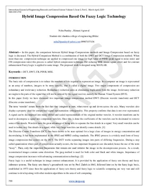 Pdf Hybrid Image Compression Based On Fuzzy Logic Technology