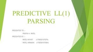 LL Parsing PPTX