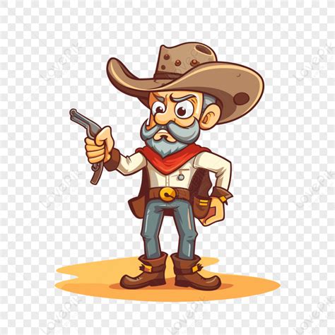 서부 카우보이 만화 상표 클립 아트 Png 일러스트 무료 다운로드 Lovepik