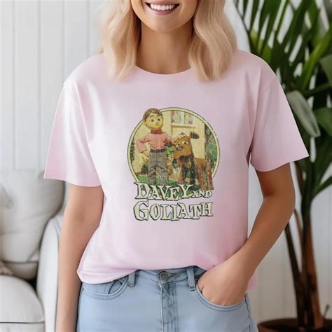 Davey And Goliath Unisex T Shirt With Classic 1961 Retro Faith Tv Theme