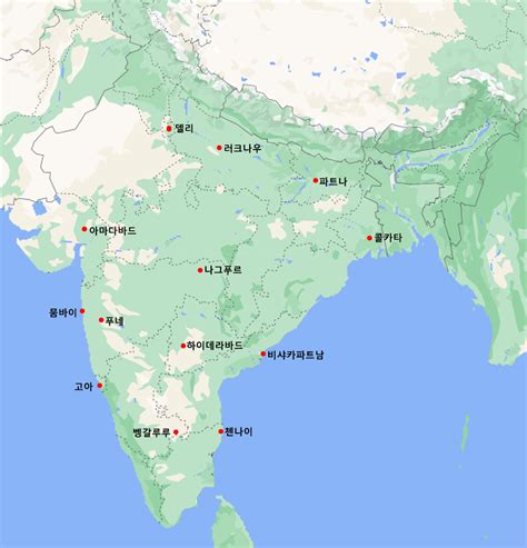 인도의 도시 지도