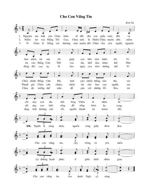 Sheet Nhạc Thánh Ca Cho Con Vững Tin Free Pdf Midi Download