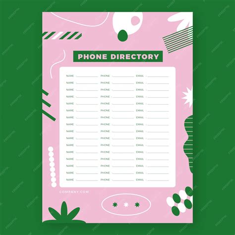 Free Vector Flat Design Telephone Directory Template
