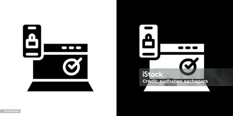 2fa Multifactor Verification Icon Set Vector Illustrations In Black And White Solid Style Stock