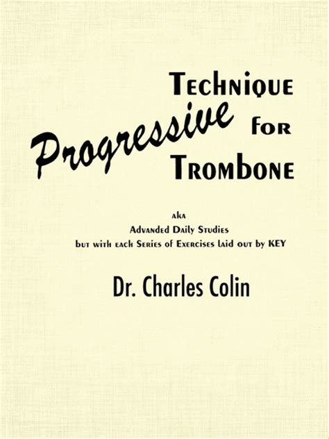 Progressive Technique For Trombone Trombone Sheet Music Sheet
