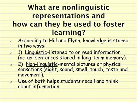 Ppt Non Linguistic Representational Strategies Powerpoint