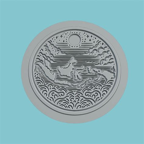 3d File Indonesia Map Medallion Cnc Indonesia 3d Cnc Model Stl Obj 🇮🇩
