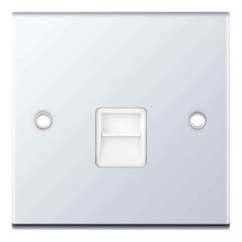 Selectric Dsl339 5m Polished Chrome 1 Gang Secondary Telephone Socket