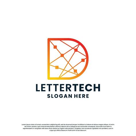 Creative Letter D Tech Science Lab Data Computing Logo Design For