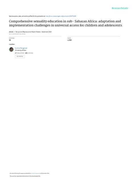 Cse Commentary Pdf Sex Education Curriculum