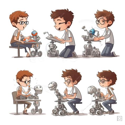 Premium Ai Image Multiple Different Animations Robot With His Friends
