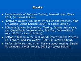 Sqa Lecture Introduction Testing And Sqa Ppt Computer Software And Applications