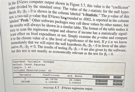 solved in the eviews computer output shown in figure 5 7